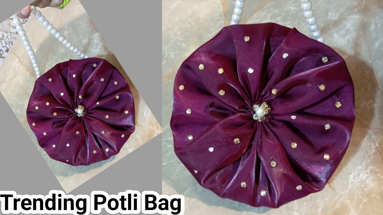 How to make fancy Potli bag at home for Baby Girls || Mini fancy Purse ...