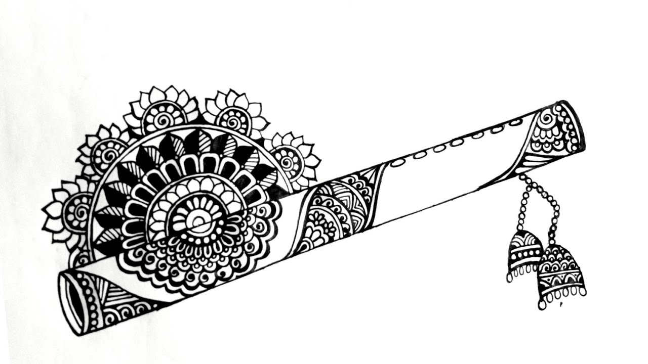 How to draw Flute Mandala for beginners|Flute Mandala| #flute#viral# ...