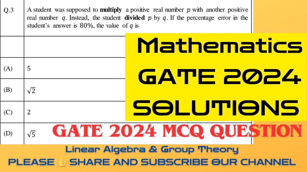 GATE Mathematics Paper Solution |Detailed Explanation & Analysis ...
