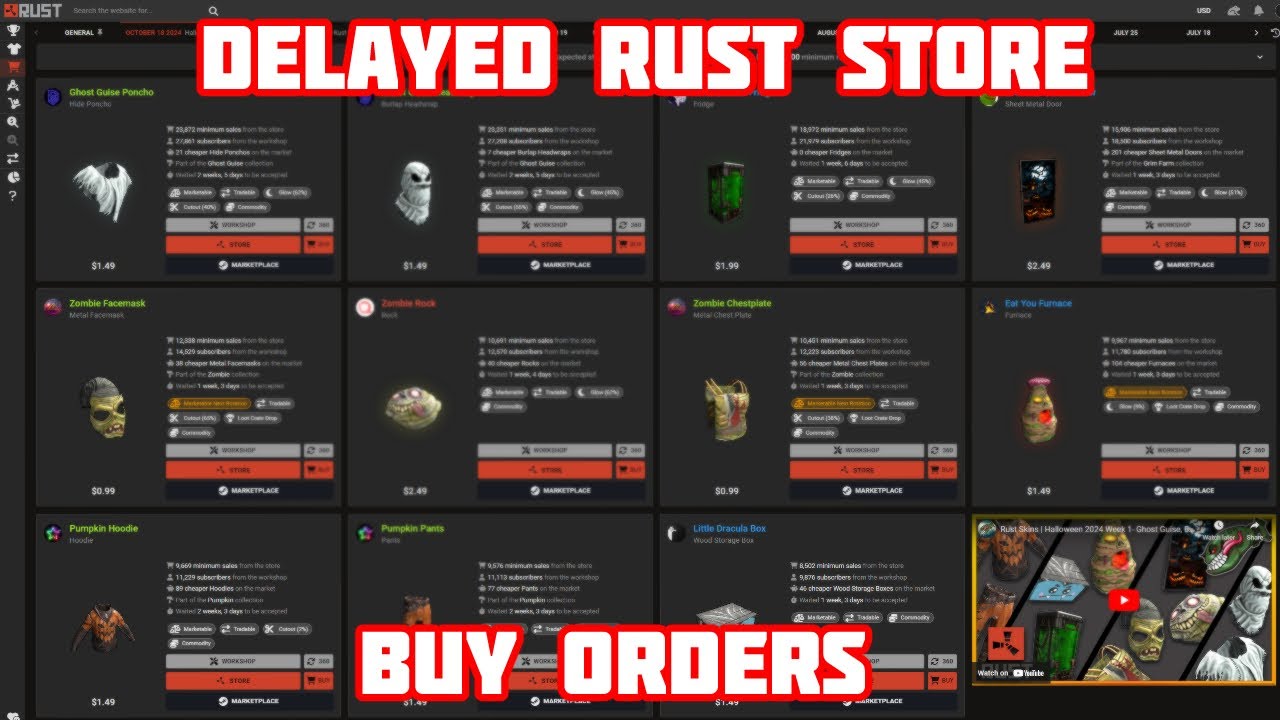 Rust Skin Halloween Week 1 Buy Orders (October 25 2024) - YouTube