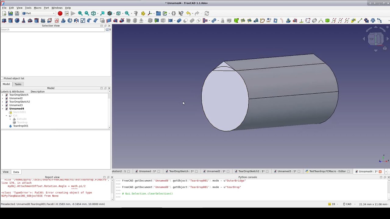 FreeCAD: Teardrop tool for 3D printing - YouTube