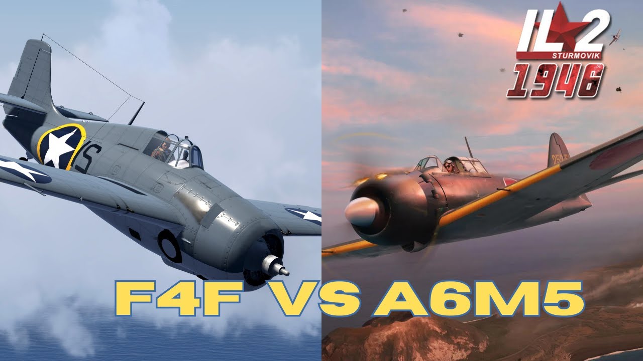 F4F Wildcat Vs A6M5 Zero il 2 sturmovik 1946 - YouTube