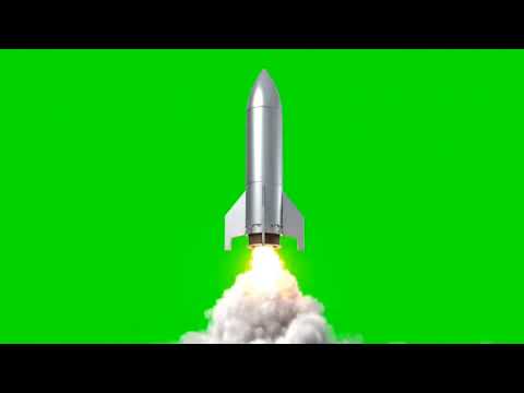 3D Rocket Launch Smoke Trail Green Screen | free use