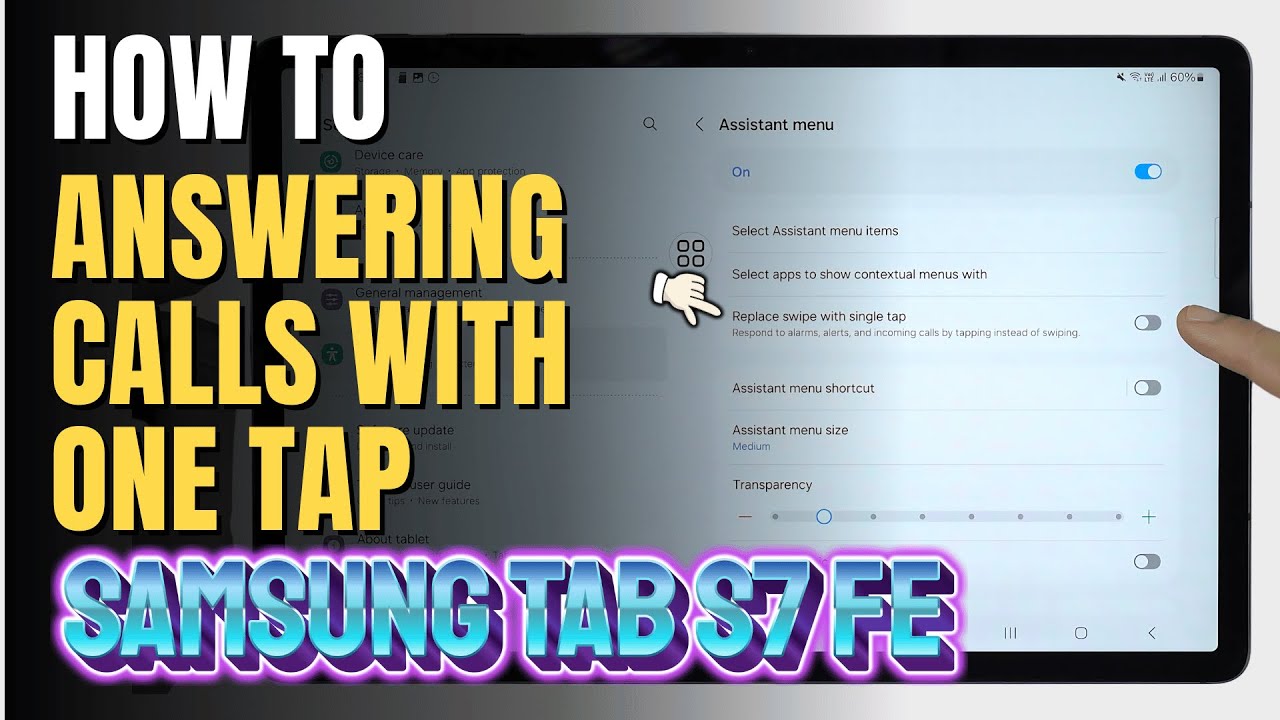 How to Answering Calls with One Tap on Samsung Galaxy Tab S7 FE - YouTube