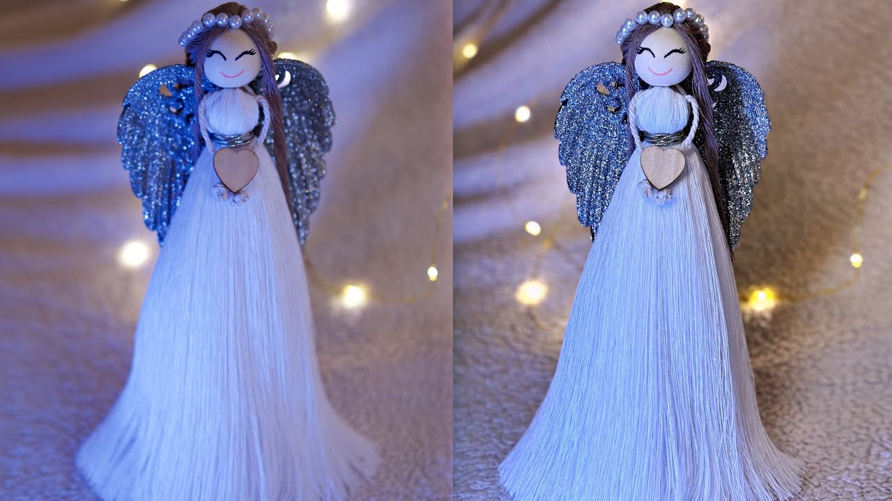 Handmade low budget angel making idea / DIY Macrame Angel Gift - YouTube