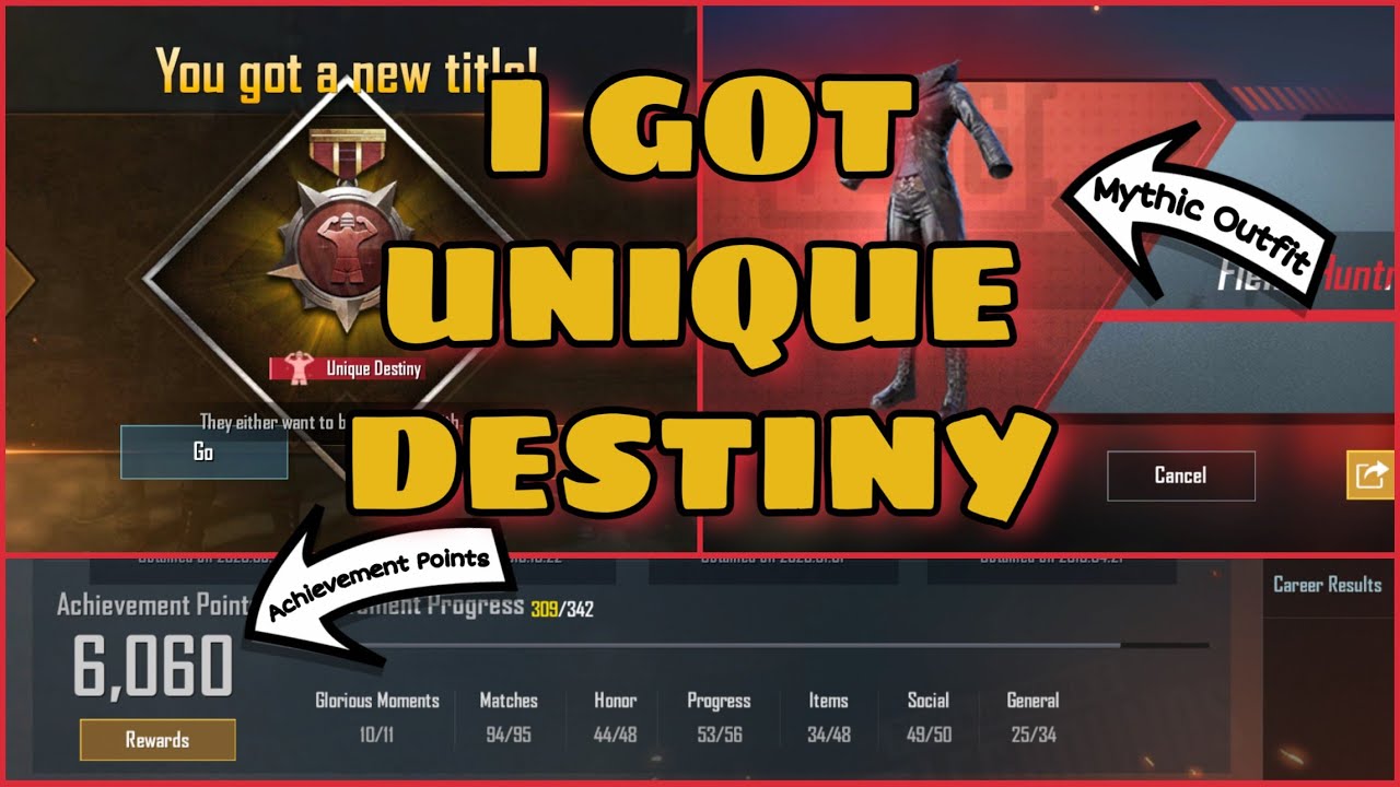 I Got Unique Destiny | How To Achieve Unique Destiny Title | PUBG ...