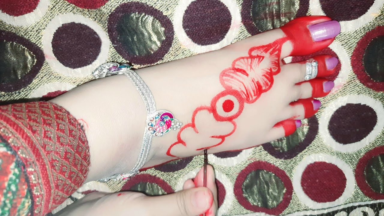 Beautiful Stylish Alta Design On Feet || Sheded Alta Design for foot ...