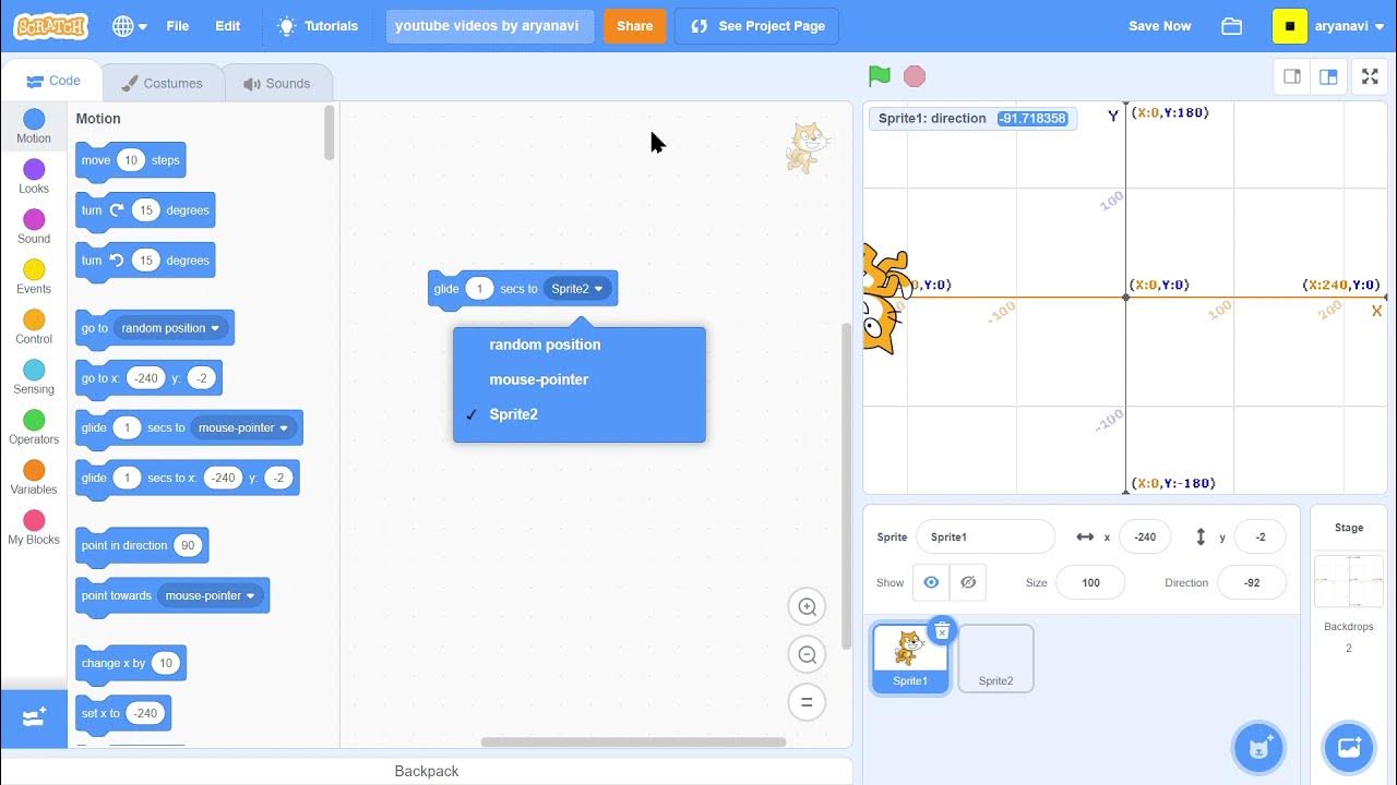 glide 1 secs block on scratch | Aryanavi - YouTube