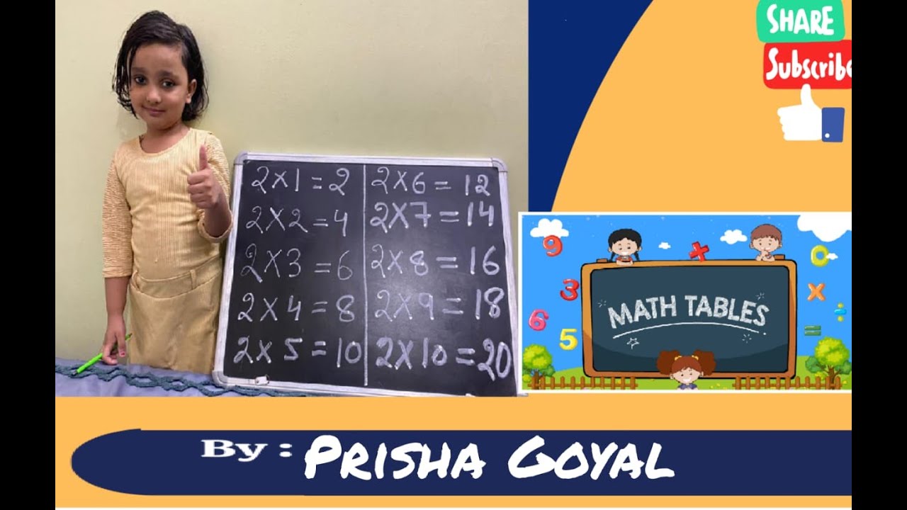 Mathematics Class | Learn Table 2 | By Prisha Goyal | - YouTube