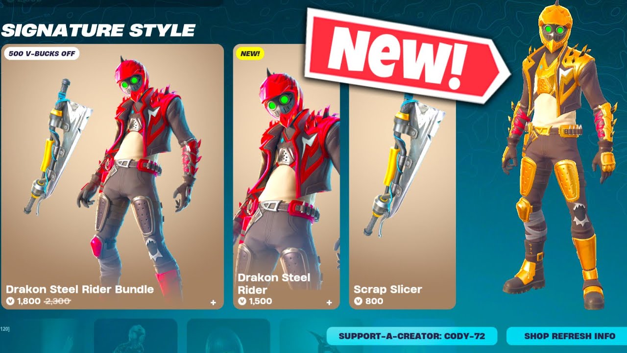 Fortnite *NEW* Drakon Steel Rider Bundle Out NOW! - YouTube