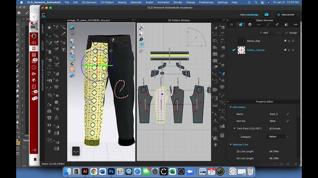 Change Fabric Print Scale in 2D window and 3D window in CLO3D - YouTube