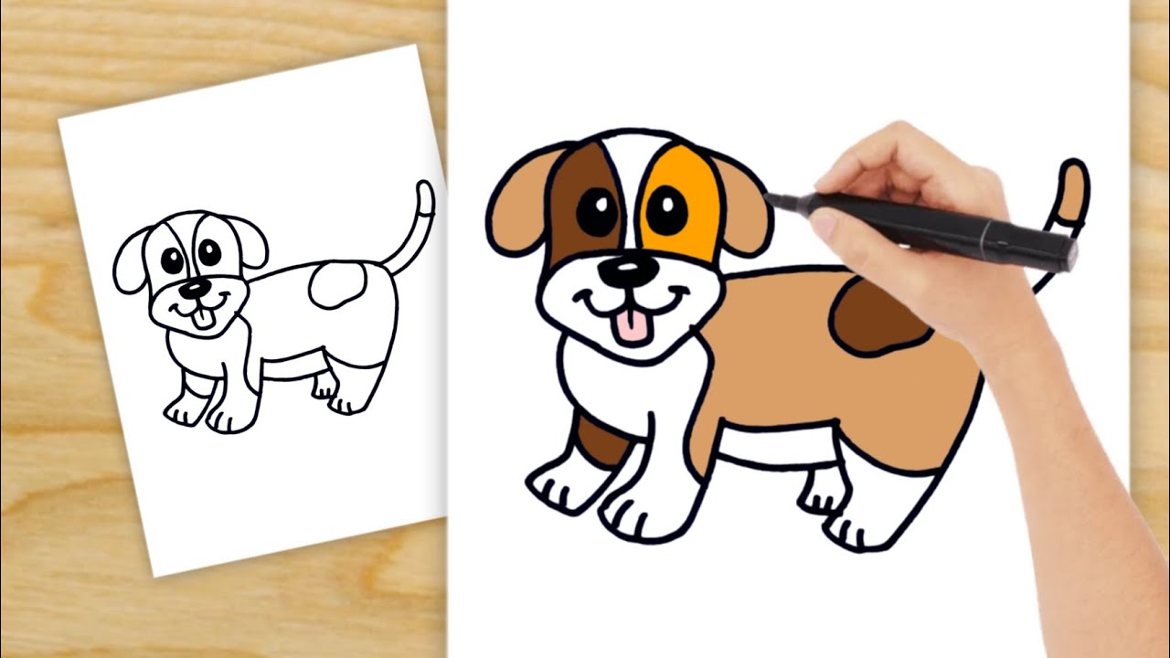 How to Draw a Cute Dog | Easy Drawing Tutorial for Kids and Beginners ...