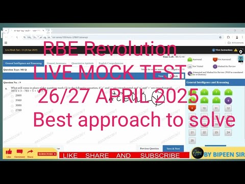 RBE revolution live mock test 26/27 April 2025 #ssc #livemocktest # ...