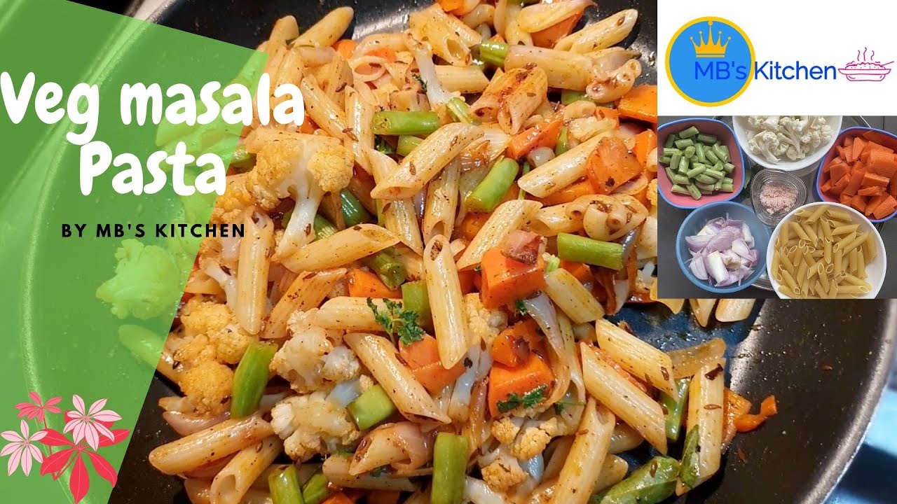 Masala veg pasta recipe | Indian style Pasta recipe | Spicy masala ...