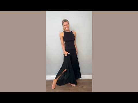 Total Black With Fluid Palazzo And Gold Chain Jewelry: Minimal Meets Bold #fashiontrends #ootd