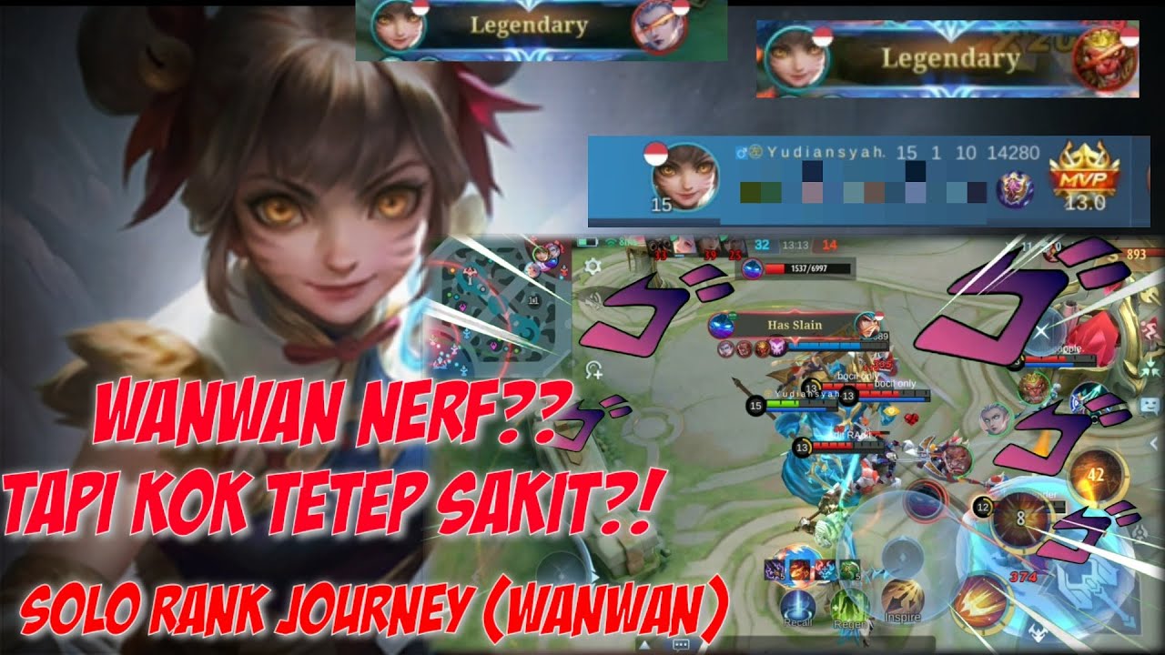 SOLO RANK JOURNEY (WANWAN) | WANWAN DI NERF MOONTON?! | WANWAN BUILD ...