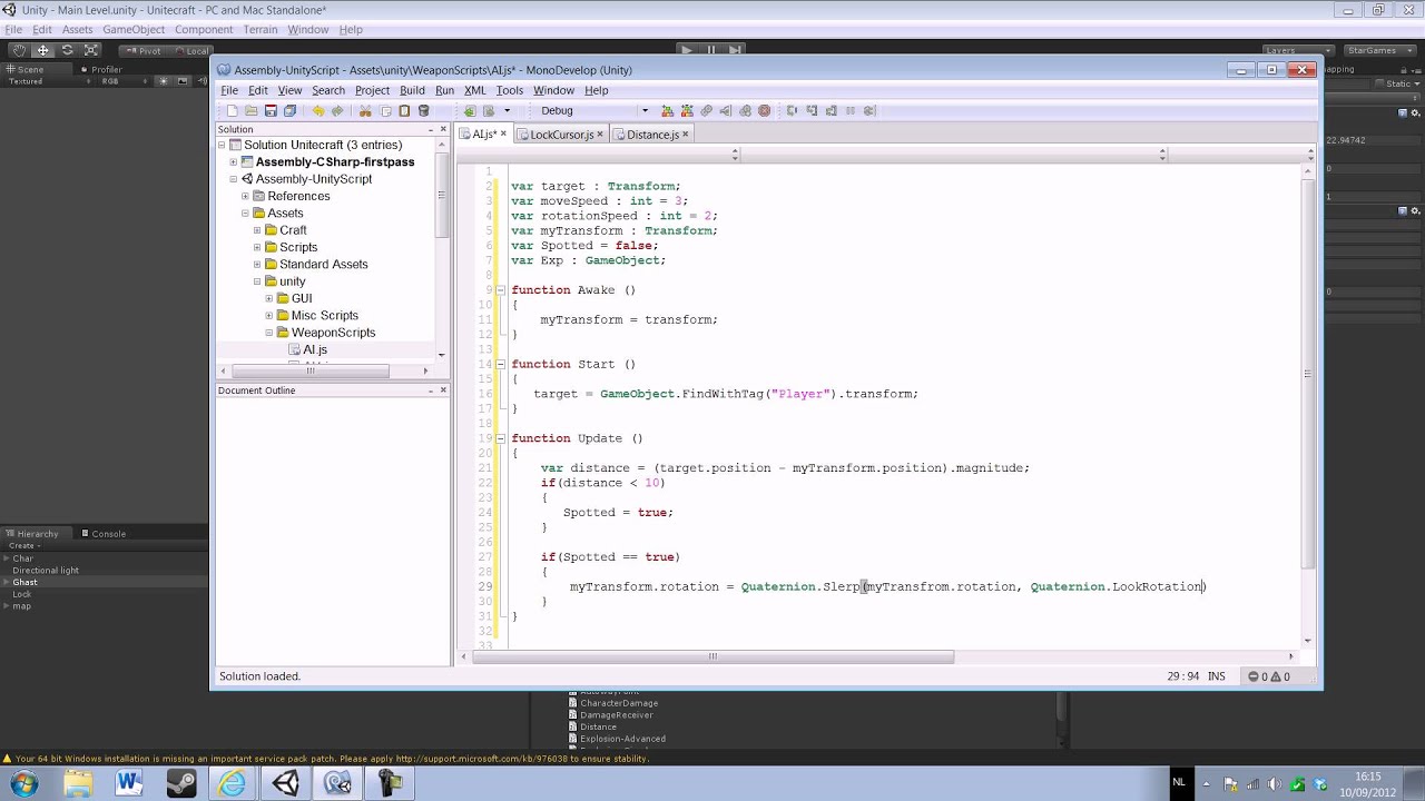 Unity 3d Minecraft Tutorial Basic Ai Youtube