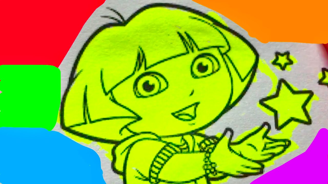 Dora The Explorer - Learning Colors - Yellow - Pink - Color With Me ...