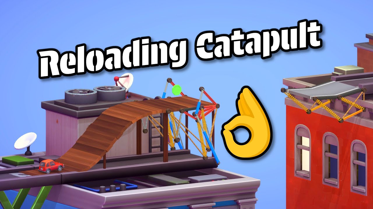 My first ever catapult in Poly Bridge 3, and it flipping RELOADS TOO! - YouTube