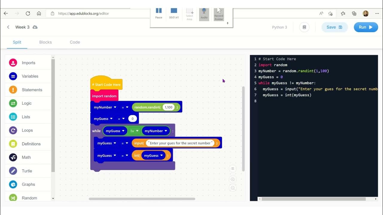 Y7 week 3 Edublocks main task - YouTube