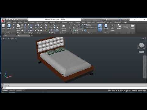AUTOCAD 3D Pillow tutorial - YouTube