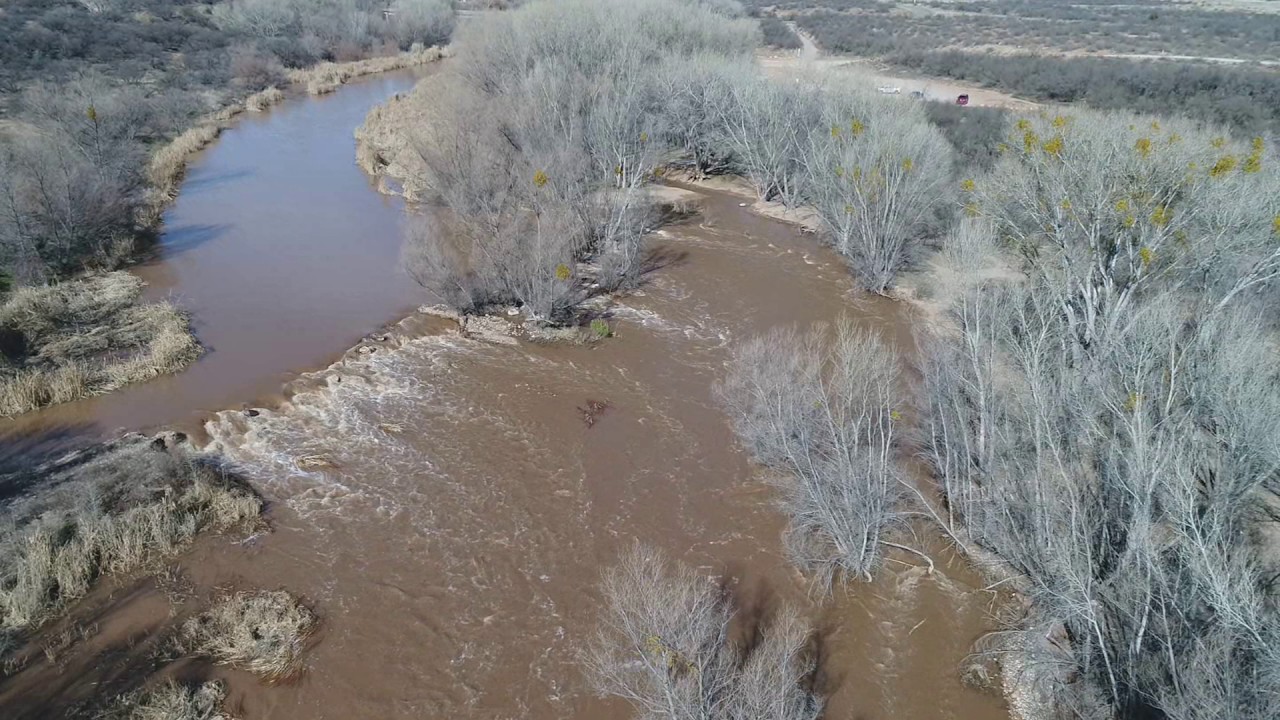 Verde River at TuziRAP, flowing about 2200 CFS - YouTube