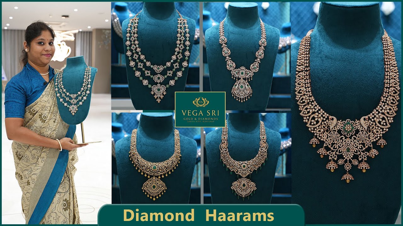 Diamond Haarams Collection | vega sri gold and diamonds - YouTube