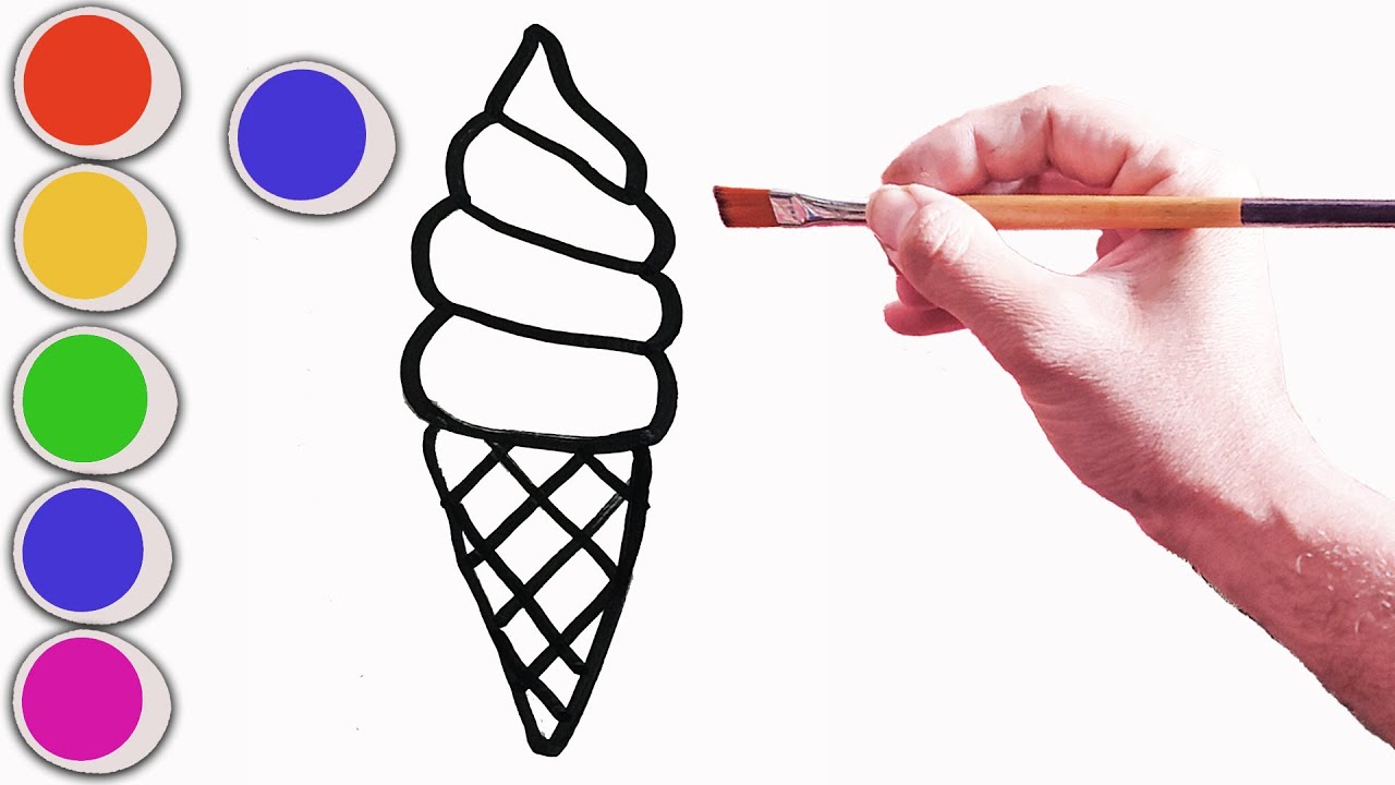 How to Draw Paint Ice Cream | Easy Drawing | Kids Video | kids Art ...