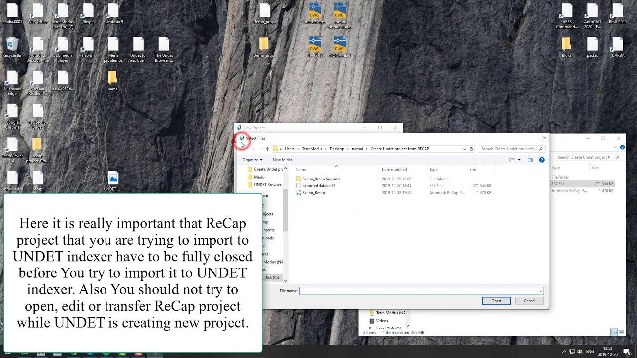 How to create Undet project from Autodesk Recap RCP file | IMASGAL ...
