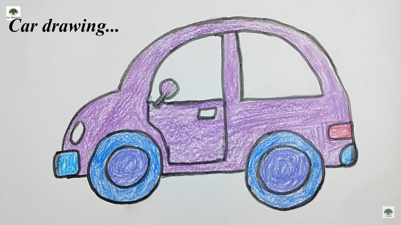 How to make easy & simple car drawing for kids | car drawing | simple ...