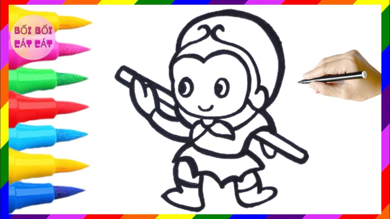 How to draw Monkey King step by step for kids, Draw movie characters ...