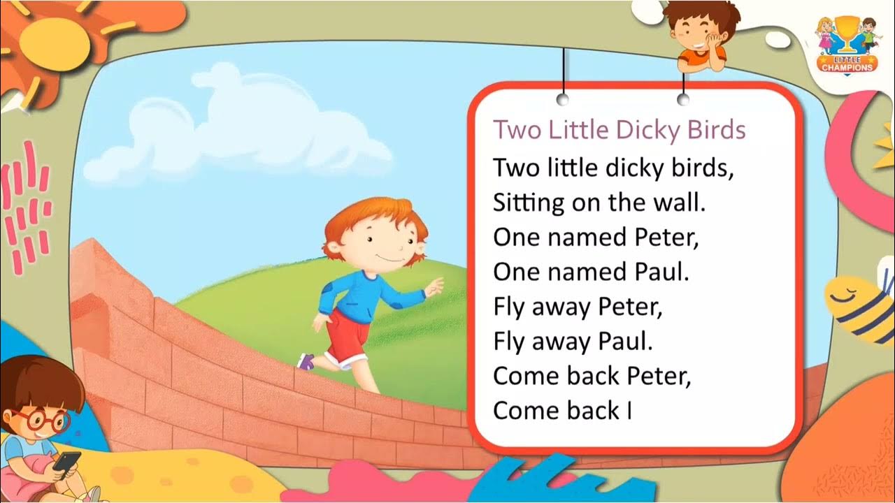 Two Little Dicky Birds | Nursery Rhymes | Little Champions Books ...