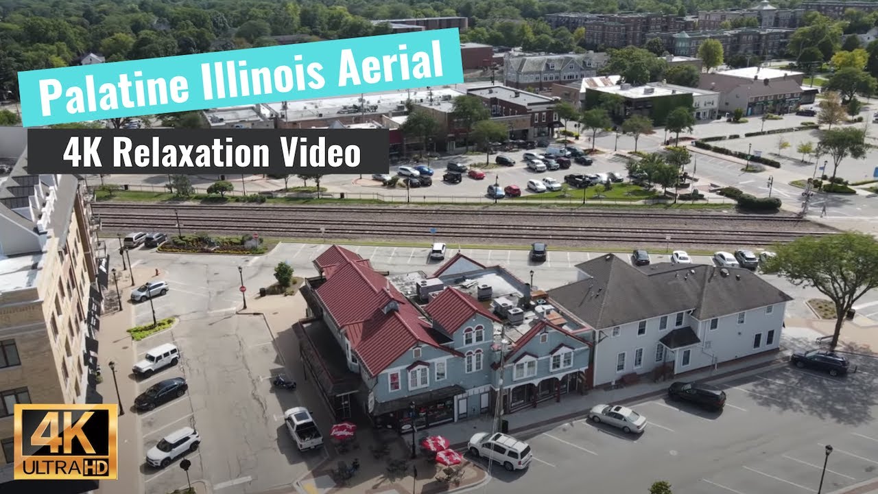 Palatine Illinois Aerial // 4K Relaxation Video // City Documentary ...