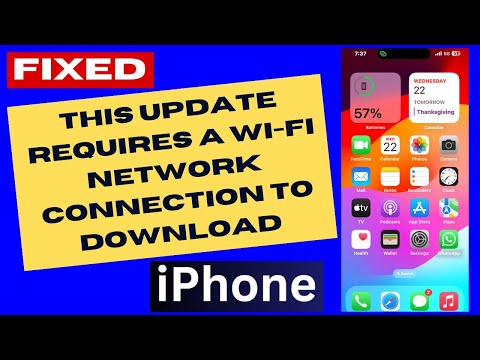 This Update Requires a Wi Fi Network Connection to Download’ Error on iPhone