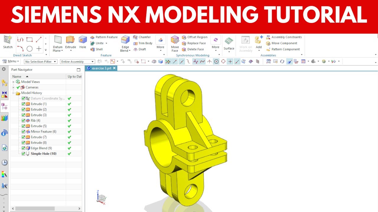 How to Model This Mechanical Part in Siemens NX | Full Step-by-Step NX ...