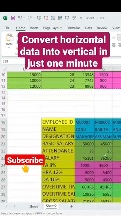 Convert Vertical Data Into Horizontal In Just One Minute #Trick #Tips # ...