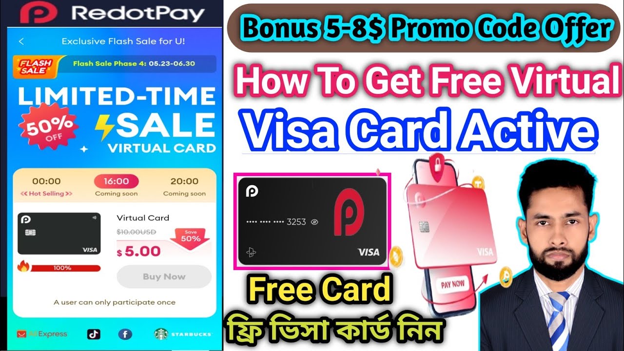 💳 50% Offer Sale Redotpay Visacard 5$ Get bonus New offer Latin America ...