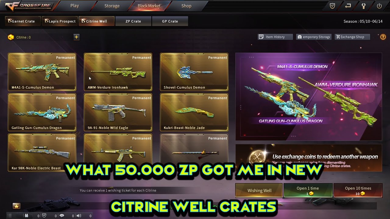 Crossfire West | Spending 50.000 ZP on *New* Citrine Well Crates. - YouTube