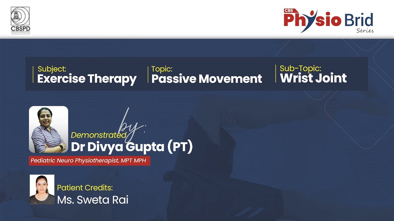 Exercise Therapy - Passive Movement of Wrist Joint - YouTube