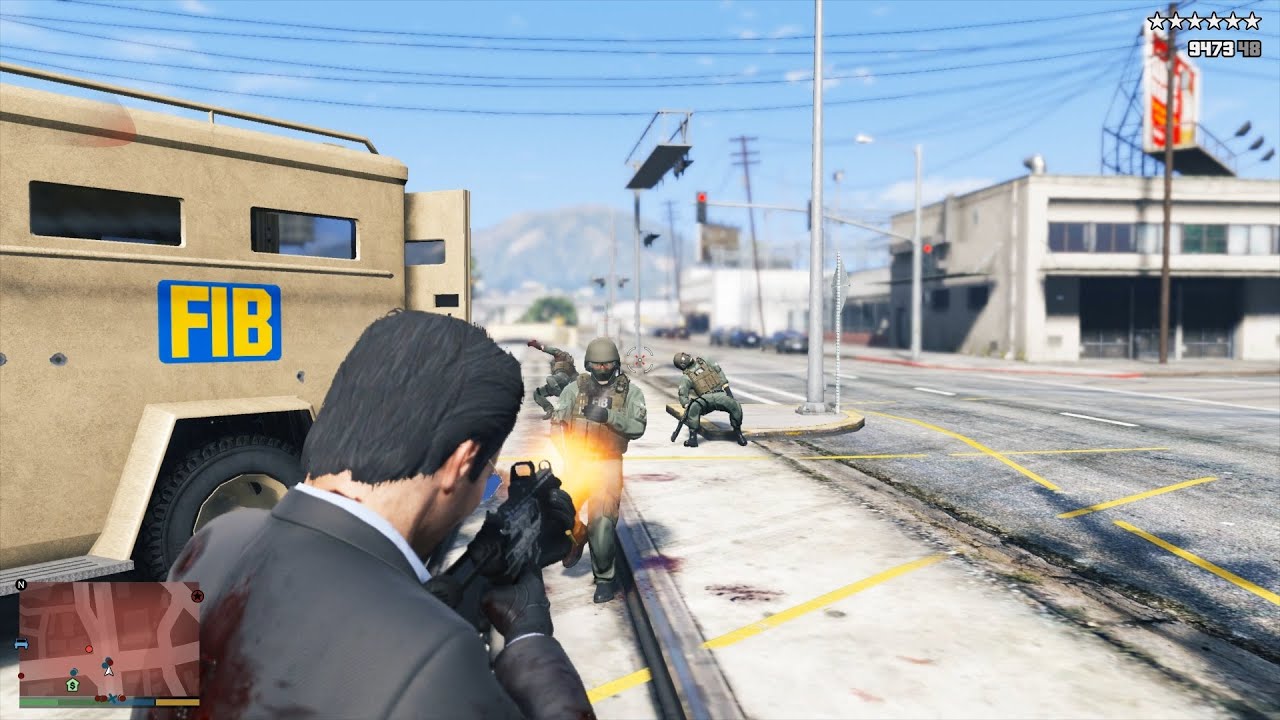 GTA V Sniper Assassination + Epic 10 Star Wanted Level Escape [R.D.E. 4 ...