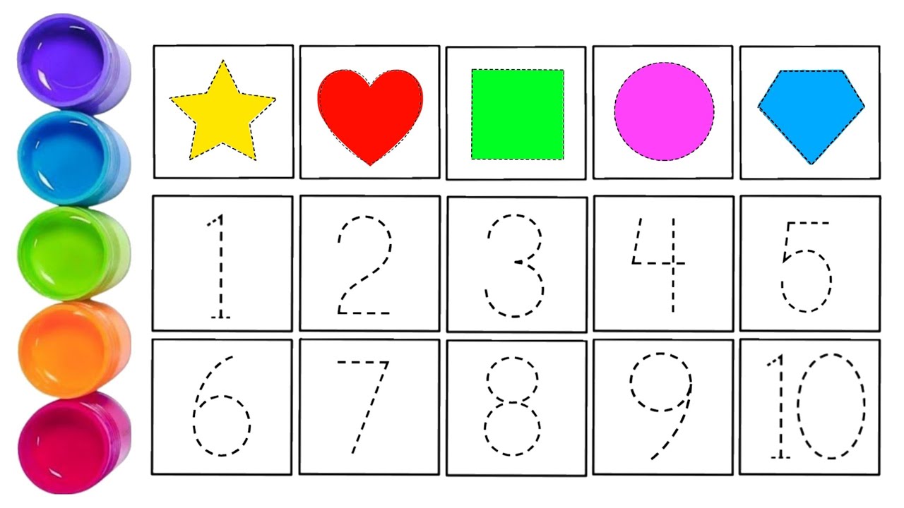 Learning Numbers, Shapes & Counting 1 to 10 | Numbers song | Shapes for ...