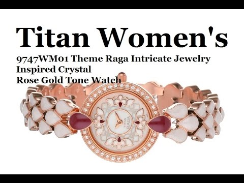 Titan Women's Theme Raga Intricate Jewelry Inspired Crystal Rose Gold ...