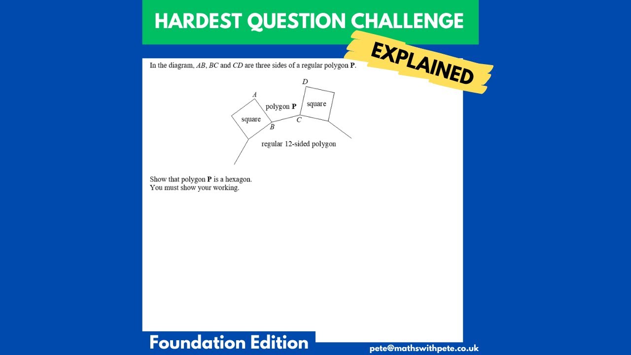 GCSE Maths - Hardest Question Challenge - Day 6 (Foundation) - YouTube