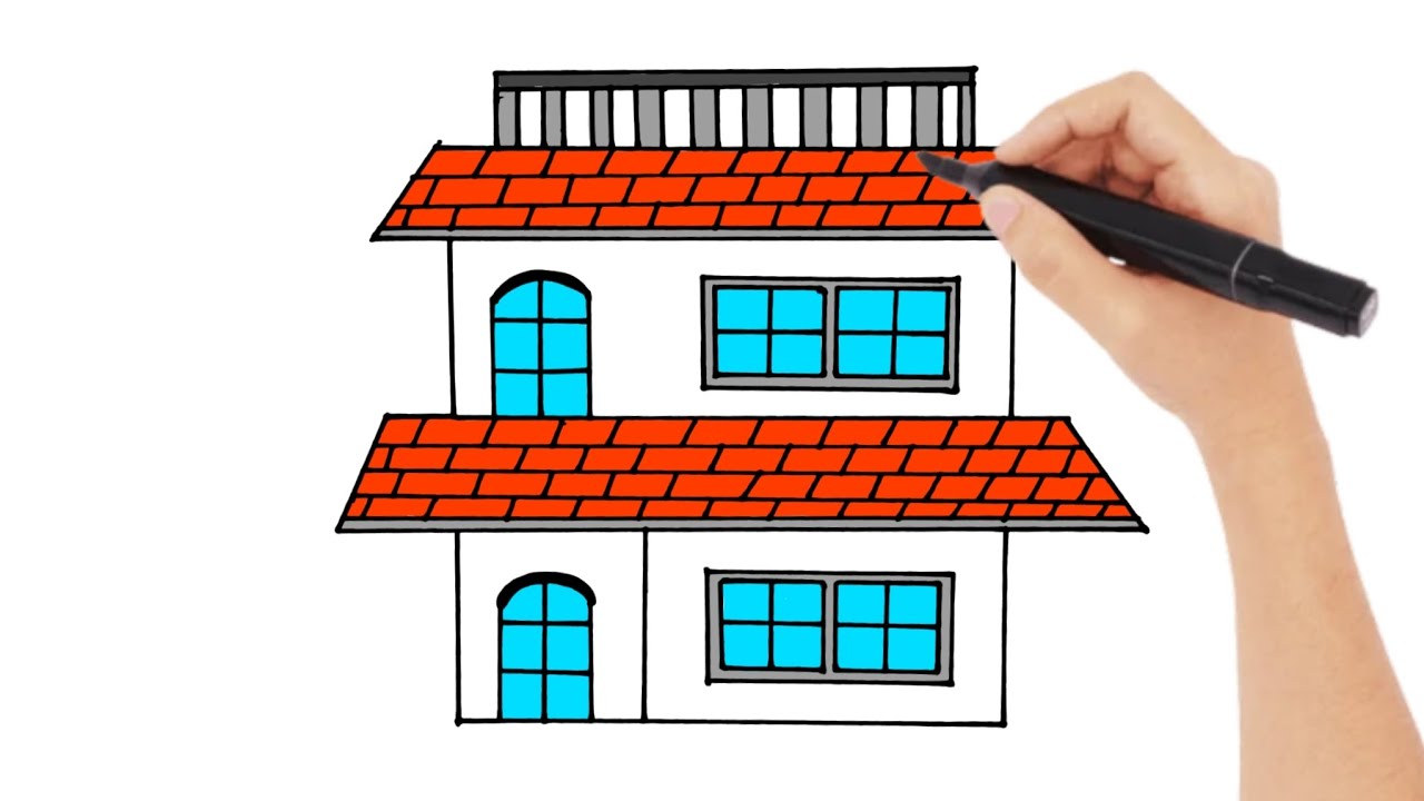 How to Draw a Beautiful House | Easy Step by Step Tutorial for ...