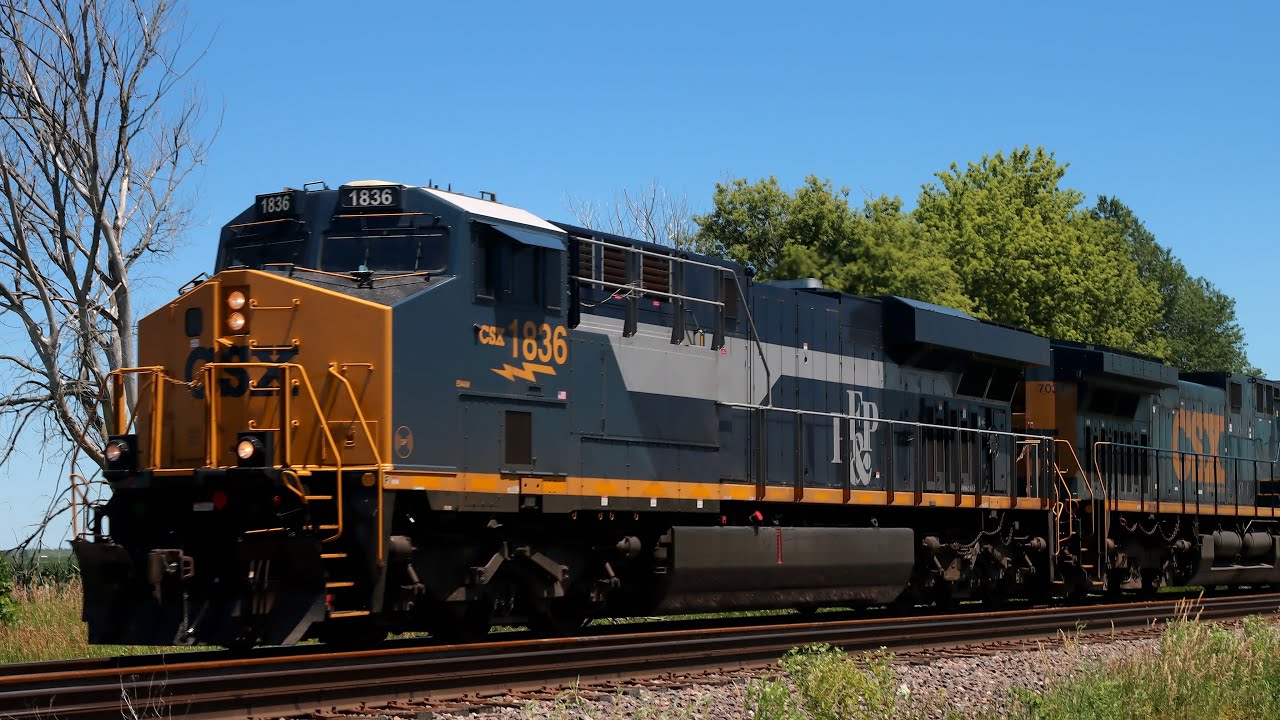 CSXT 1836 The RF&P Leads UP UEXTVH On The UP Clinton Subdivision On 6-26-24 - YouTube