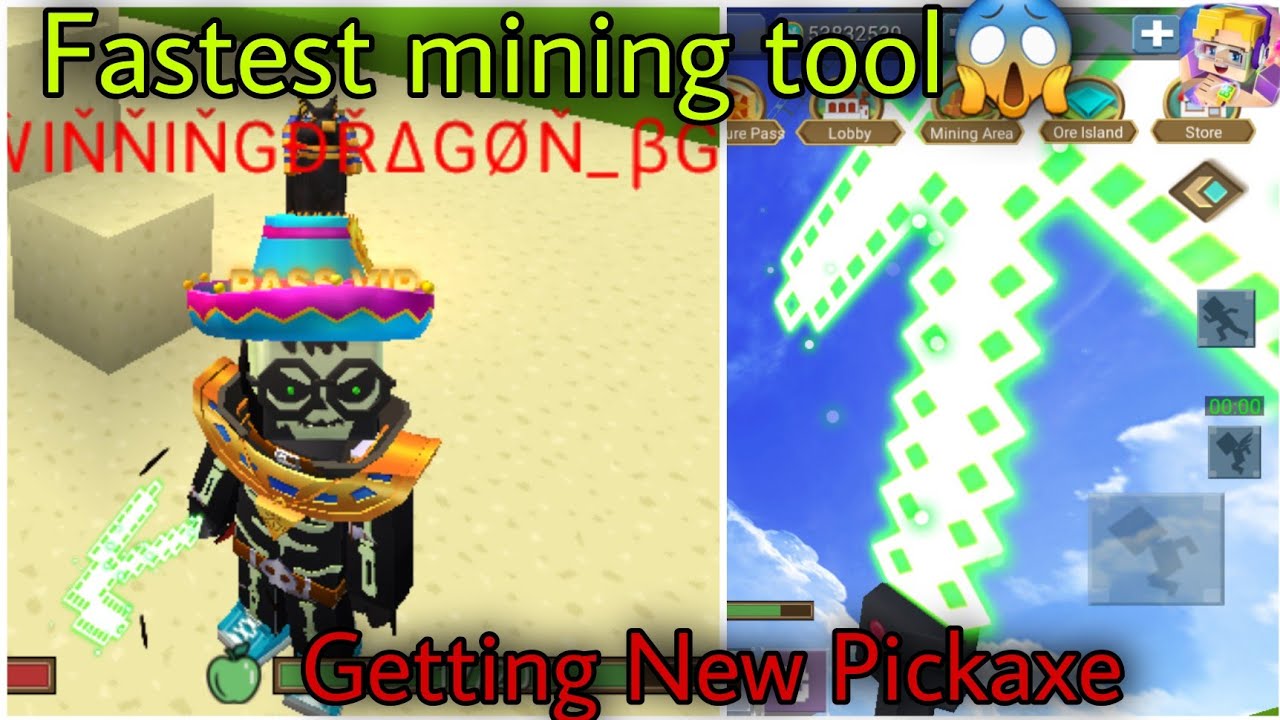 New fastest pickaxe 😱|| Trying new laser Pickaxe || sky block # ...