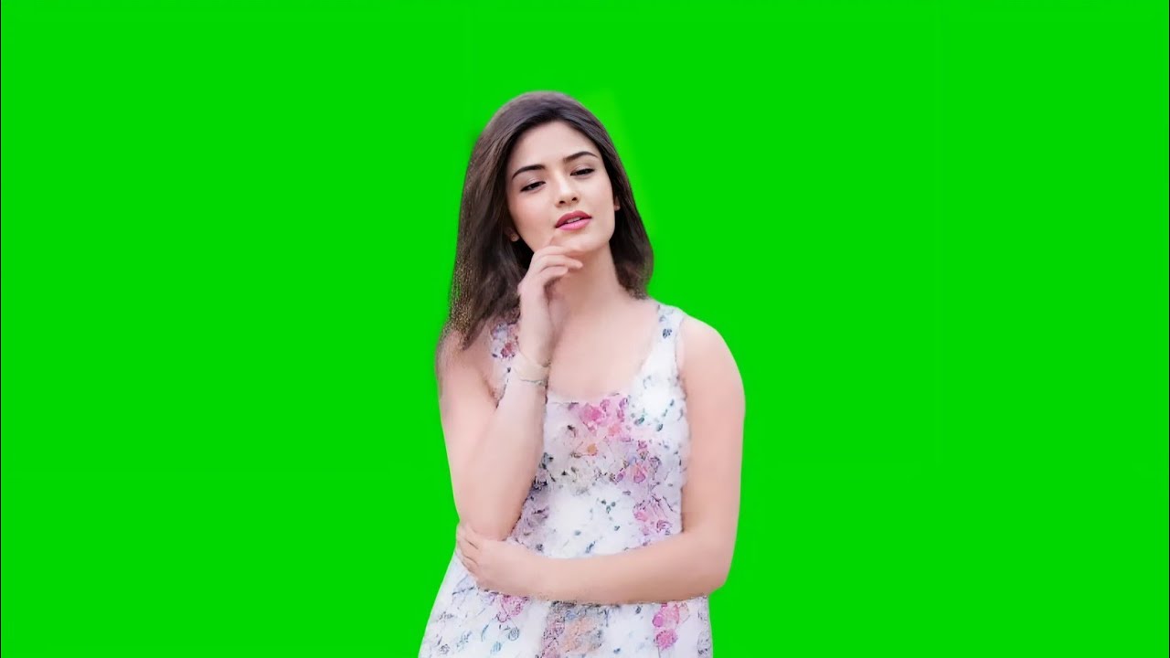 Girl thinking green screen video - green screen footage - YouTube