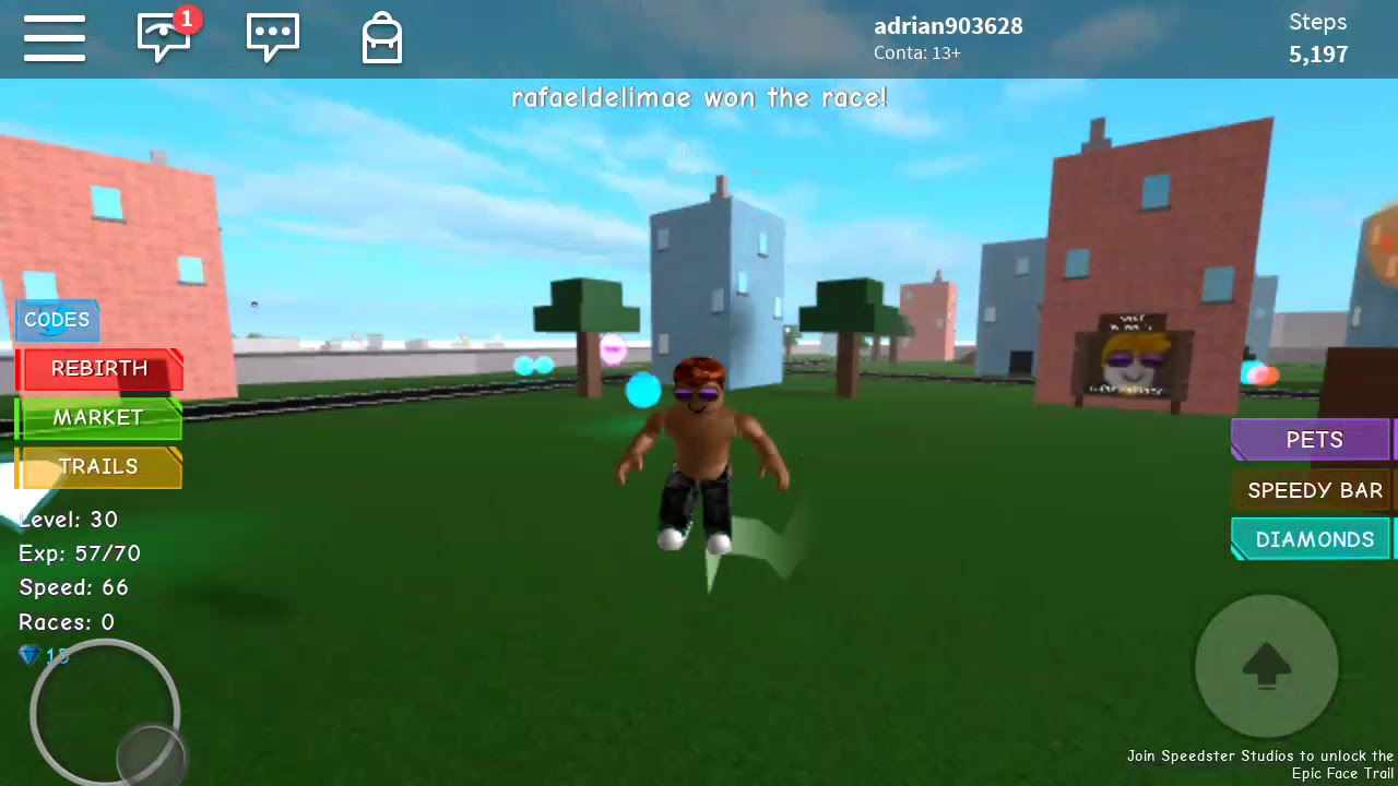 Jogando no roblox speed simulator #2 - YouTube