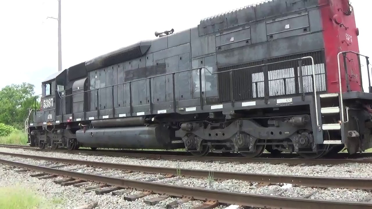 ATN Z390 WITH ATN #5387 EX SOUTHERN PACIFIC SD40T-2 SOUTH BOUND MIXED ...