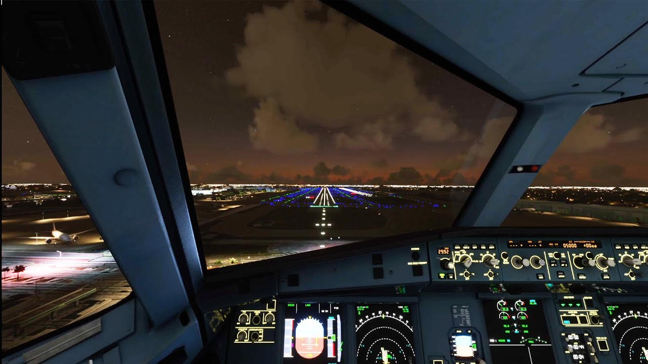 Cockpit View | Moment Landing Airbus A320 Neo AT Miami Aiport - YouTube